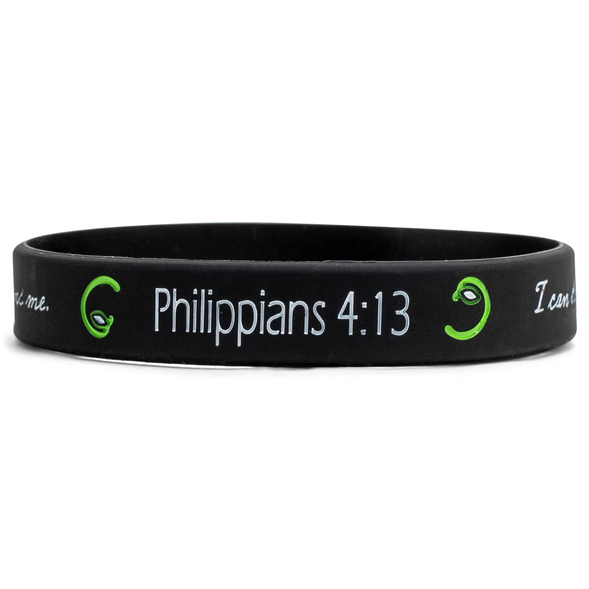 I Can Do All Things Through Christ One Size Fits Most Silicone Bracelets, Pack of 24