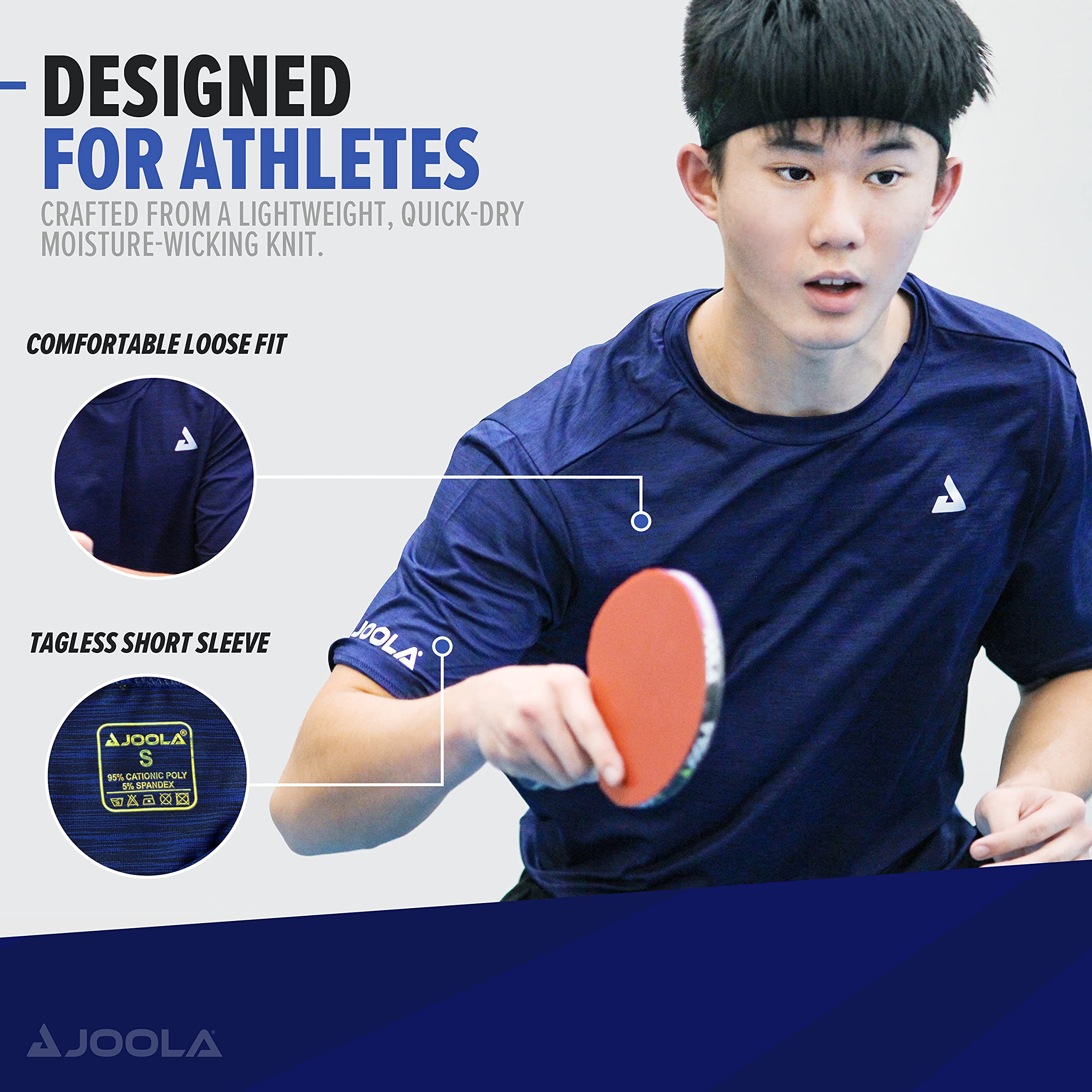 JOOLA Men's Standard T-Shirt, Navy, Extra Small