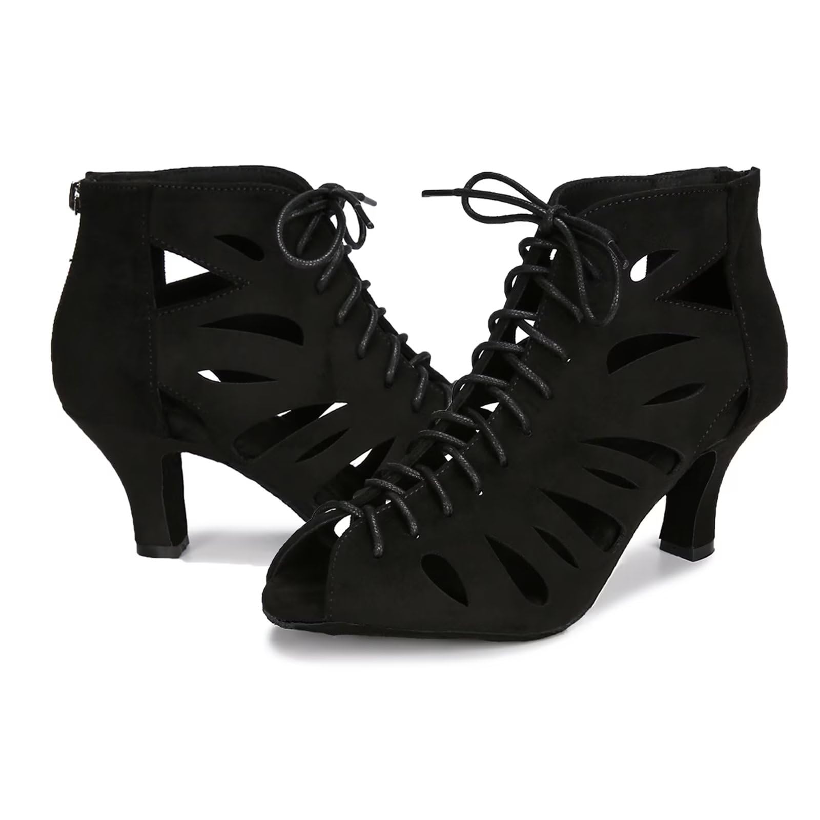 INMOVAVA Ballroom Dance Shoes Women Suede Salsa Swing Latin Batchata Practice Performance Dancing Shoes Sandals 2.5" Heel