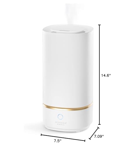 IRIS USA WOOZOO Ultrasonic Humidifier - Cool Mist 3L Water Tank, Bedroom Baby Nursery, Adjustable Mist Level, Night Light Function, Whisper Quiet, Runs up to 38 hours, Auto Shut Off