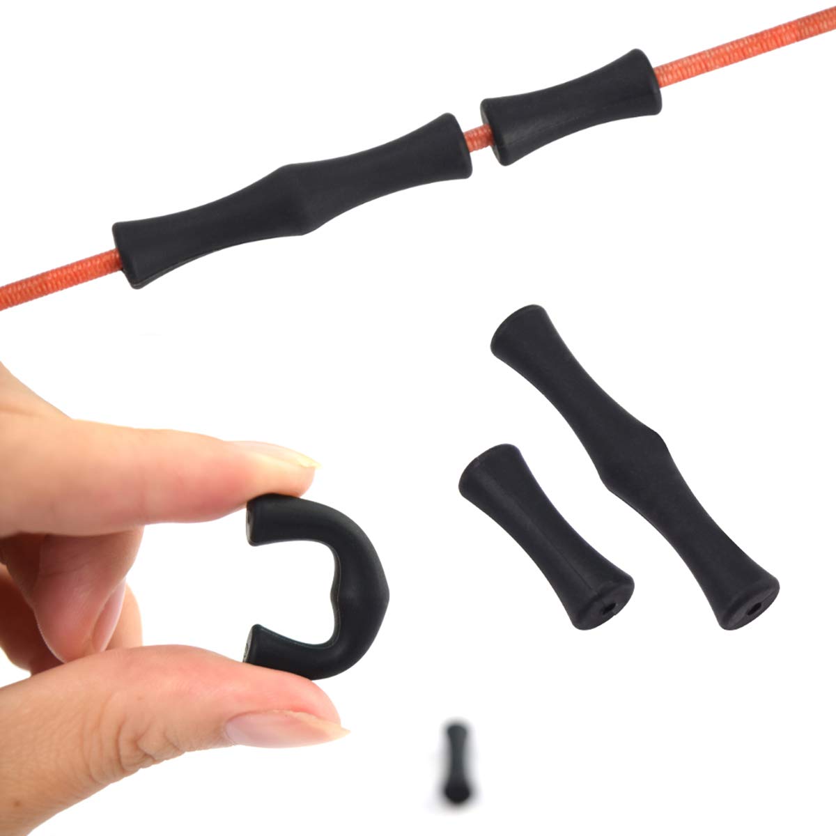 Huanggui Archery Bowstring Finger Saver Guard Soft Silicone Finger Tab for Left and Right Hand (mixed colour 4 Sets)