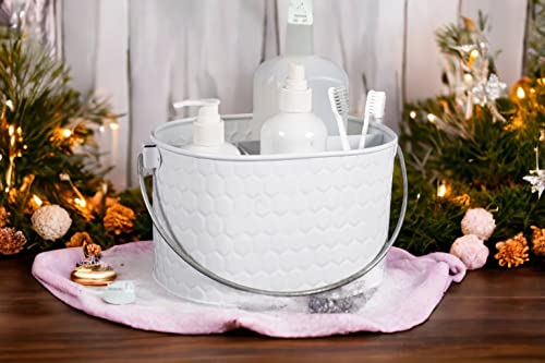 utensil caddy for parties, utensil caddy for countertop, kitchen utensil caddy, plate and utensil caddy - picnic utensil caddy, kitchen utensil caddy for countertop - 10 Inches (Snow White)