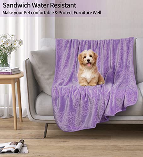 SUMGAR Lavender Throw Blankets Purple Thick Soft Fleece Blanket for Women Girls Bed Couch,Mandala Tufted Boho Fuzzy Warm Double Sided Flannel Blankets with Waterproof Inner Layer,Twin Size 60"x80"