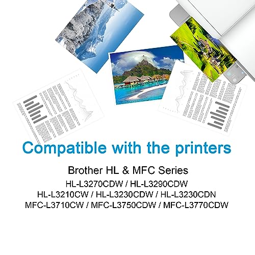 TN227 High Yield Toner Cartridges 4 Pack - Compatible Replacement for Brother TN227 TN223 TN-227 Work with HL-L3290CDW HL-L3210CW MFC-L3770CDW MFC-L3750CDW MFC-L3710CW Printer