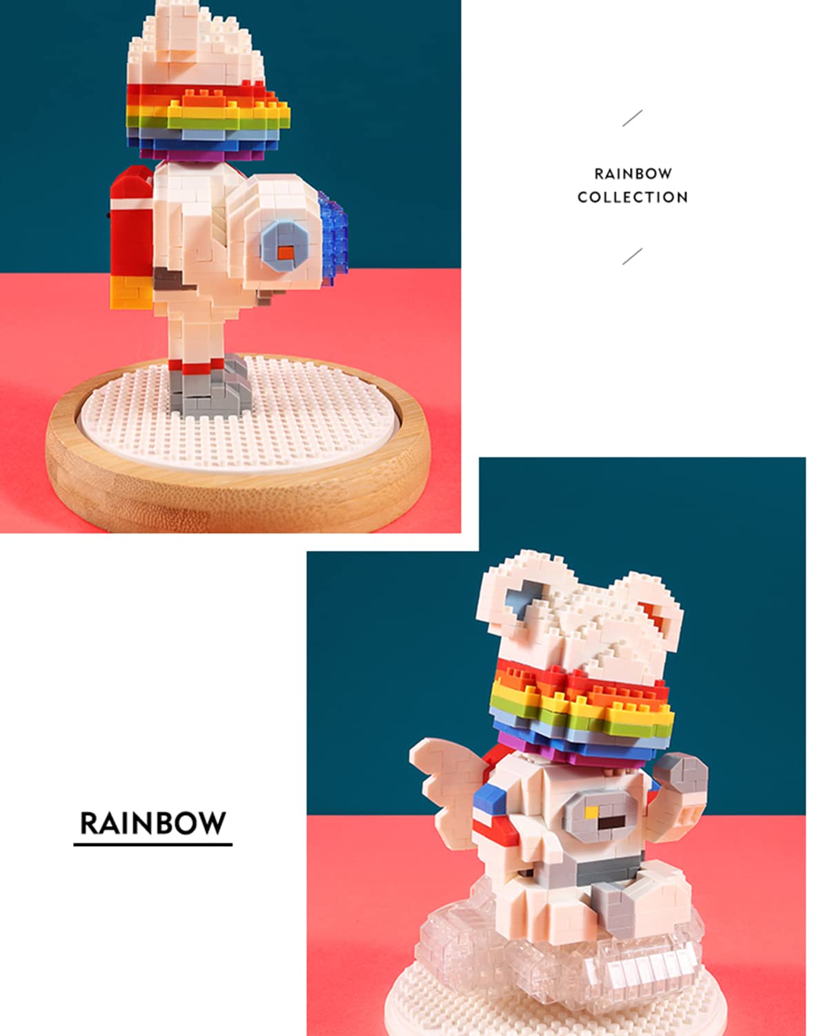 Micro Building Blocks Astronaut Model with Building Toys Mini Blocks DIY Bricks Toys Building Sets for Adults or Teens Gifts,Dust-Proof Dome Included (with Lights+Earth)