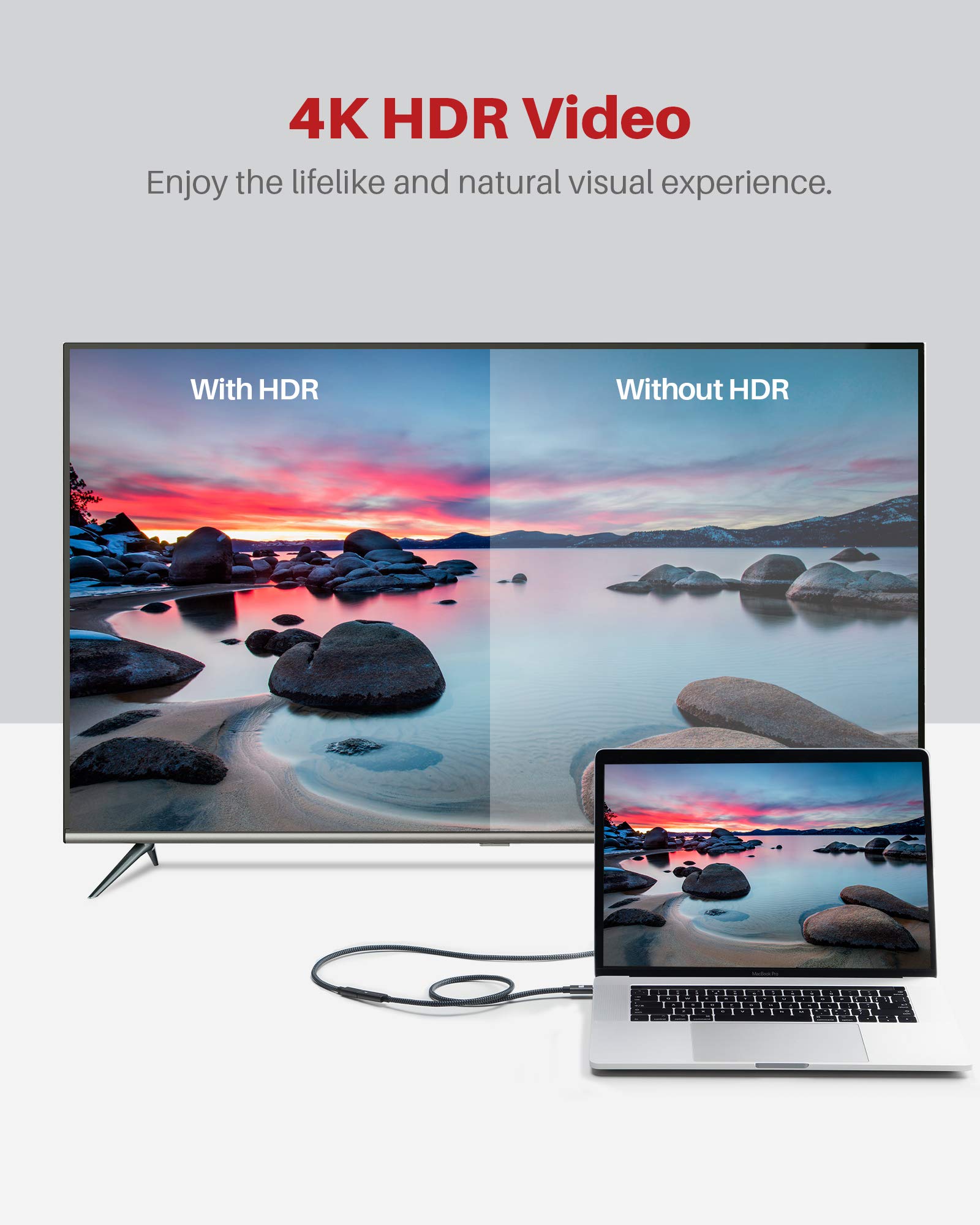 IVANKY USB C Extension Cable 6.6ft [100W, 20Gbps], USB-C 3.1 Gen 2 Male to Female 4K Video Cable, Compatible with MacBook Pro/Air, Samsung, Nintendo Switch and More