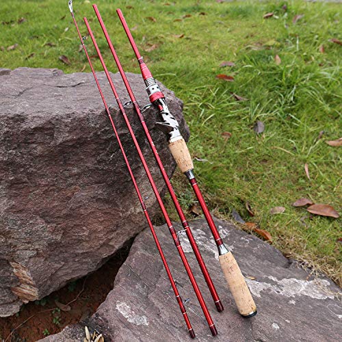 LHLLHL 2.1m 2.4m Spinning/Casting Portable Travel Rods 4 Section Lure Fishing Spinning Rods Ultralight Carp Rods ( Color : E , Size : 2.1 m )