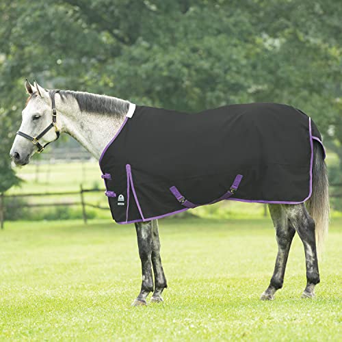 SmartPak Classic 600D Turnout Horse Blanket-78-Medium (220g)-Black/Purple