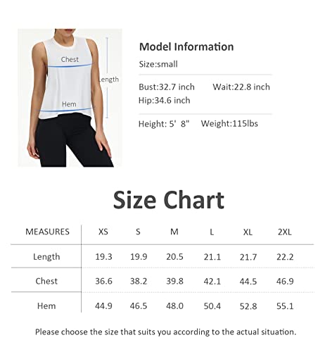 THE GYM PEOPLE Women's Open Cross Back Workout Tank Tops Loose Fit Sleeveless Yoga Running Shirts Light Grey