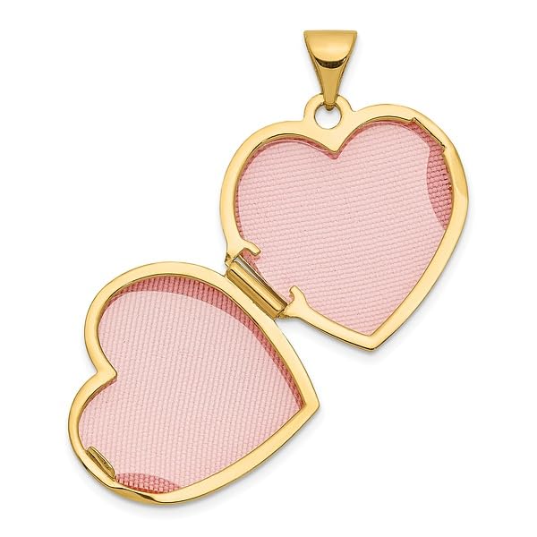 IceCarats 14K Yellow Gold Heart Love Shaped Flower Locket Necklace Charm Pendant 23mm x 18mm Only