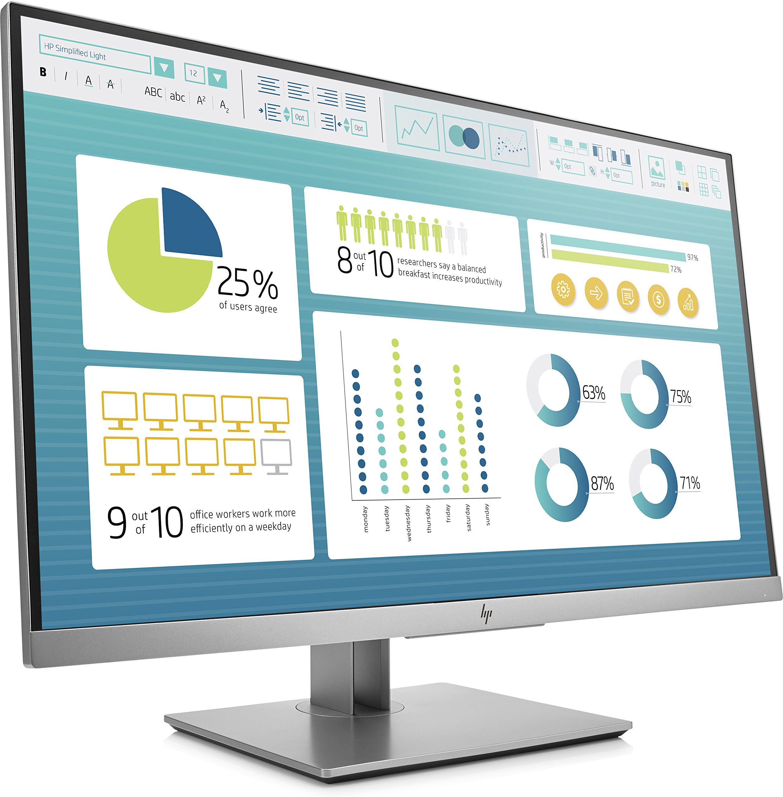 HP EliteDisplay E273 27-Inch Screen LED-Lit Monitor Black/Silver (1FH50A8#ABA) (Renewed)