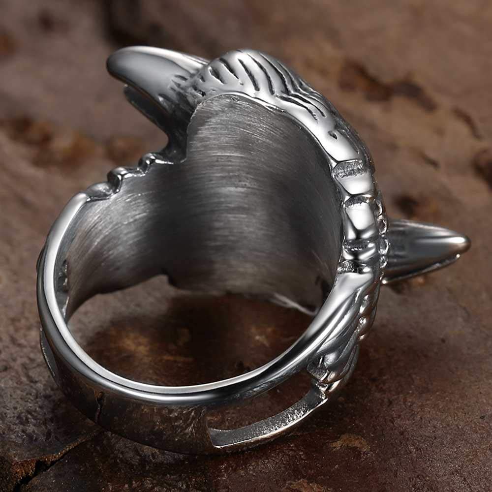 Jude Jewelers Stainless Steel Retro Style Bird Eagle Wedding Party Cocktail Statement Biker Ring (Silver, 10)