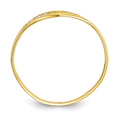IceCarats 10K Yellow Gold Mommy Heart Love Ring Size 7