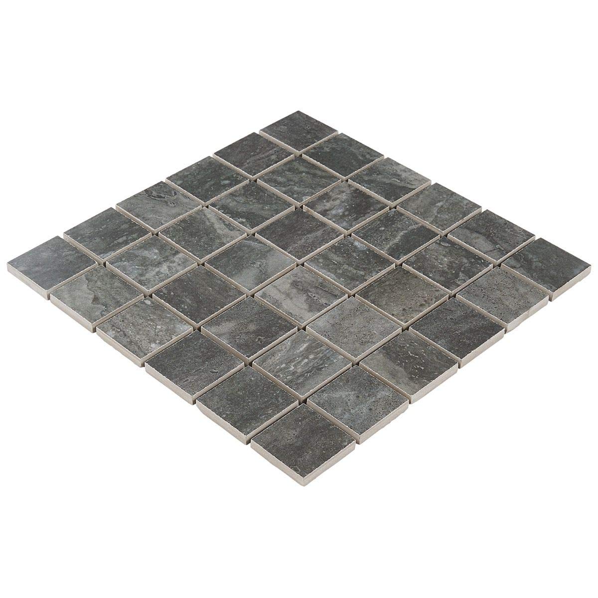 Ivy Hill Tile Essential Travertine Black 4 in. x 8 in. Matte Travertine Look Porcelain Mosaic Backsplash, Kitchen, Bathroom, Shower Floor and Wall Tile Sample