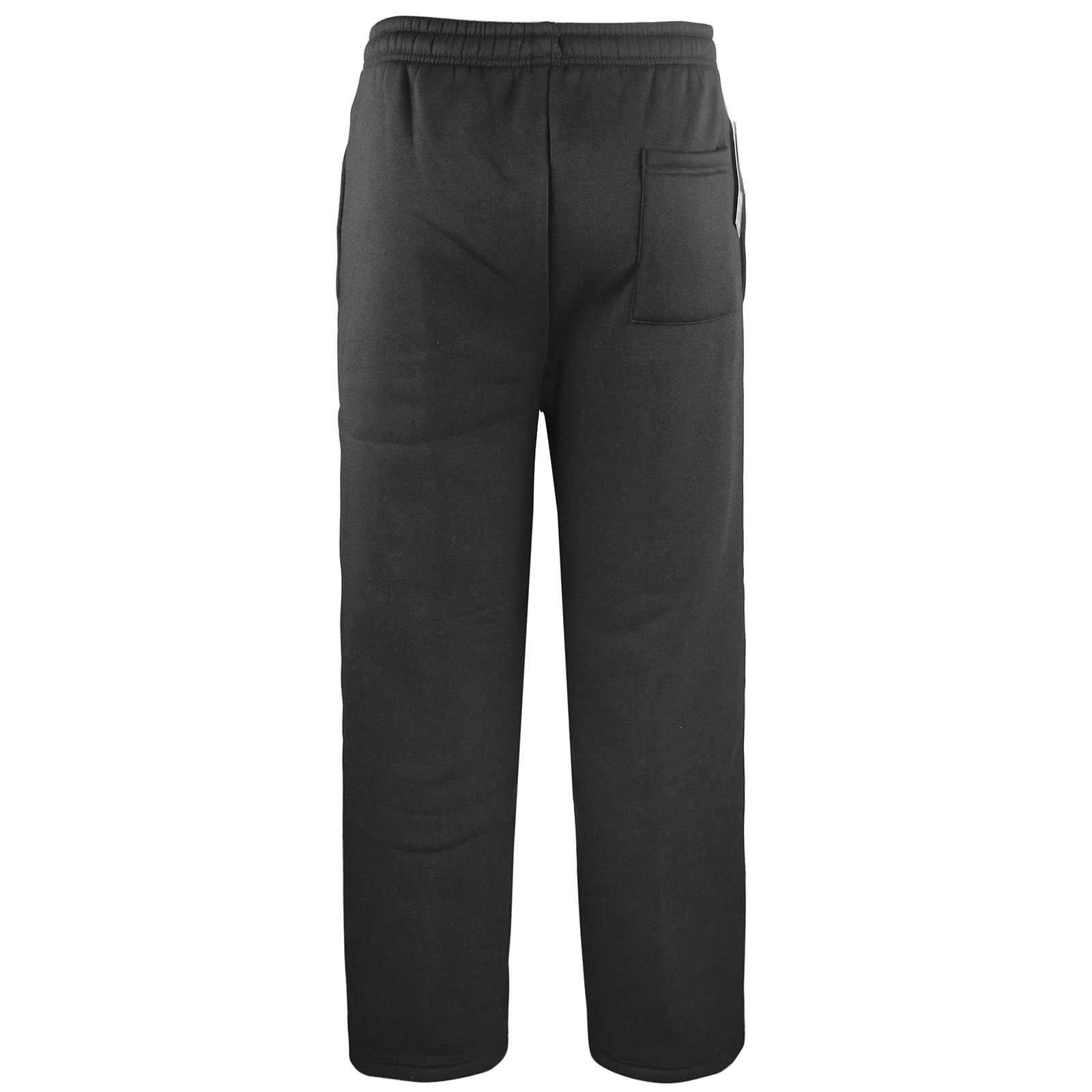 LI HANTON Men's Sweatpants Fleece Jogger Pants Athletic Workout Running Sports Sweatpants with Pockets Open Bottom(Black, US M)