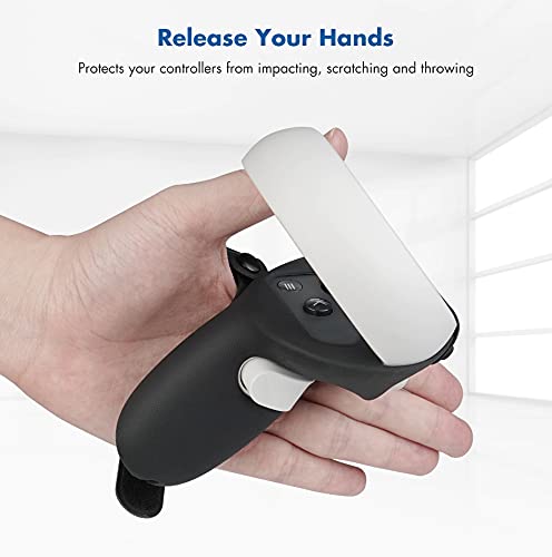 KIWI design Grip Cover For Oculus Quest 2 Accessories Touch Controller Grip Anti-Throw Handle Sleeve With Adjustable Hand Strap