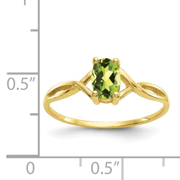 IceCarats 10K Yellow Gold Green Peridot Ring Gemstone Band August Birthstone Jewelry Size 7.00