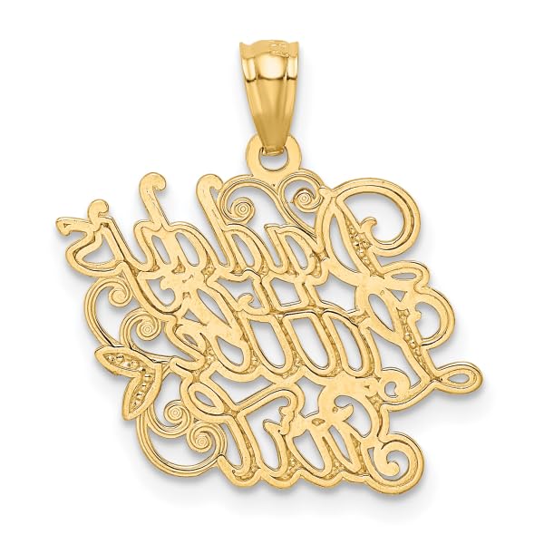 IceCarats 14K Yellow Gold Daddys Little Girl Necklace Charm Pendant Only