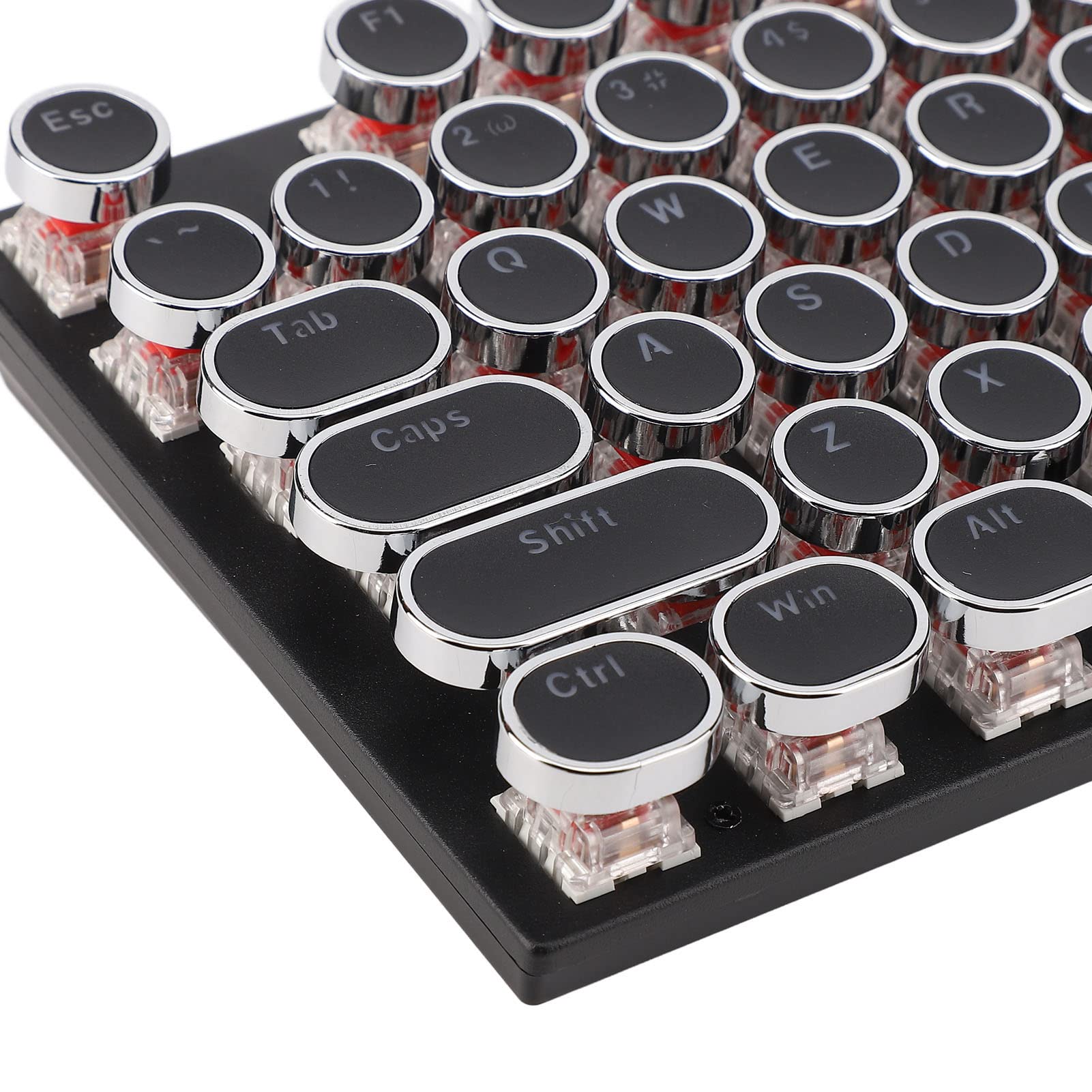 Red Switch Mechanical Keyboard Floating Button Structure 2 Color Injection Molding Red Switch Color Lock Mechanical Gaming Keyboard for Gaming (Black Plated Punk Keycaps)