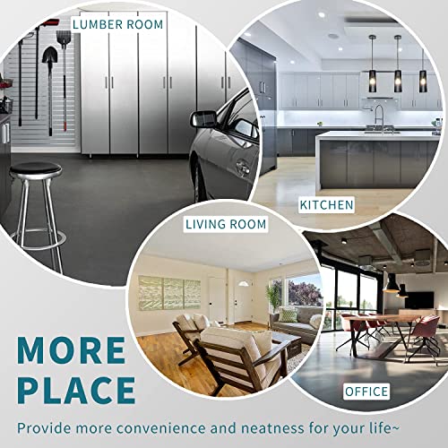 HCY 6-Tier Storage Shelf Heavy Duty Storage Shelving Unit NSF Height Adjustable Metal Storage Rack with Wheels for Laundry Bathroom Kitchen Garage Pantry Organization-18inx48inx76in (Black)
