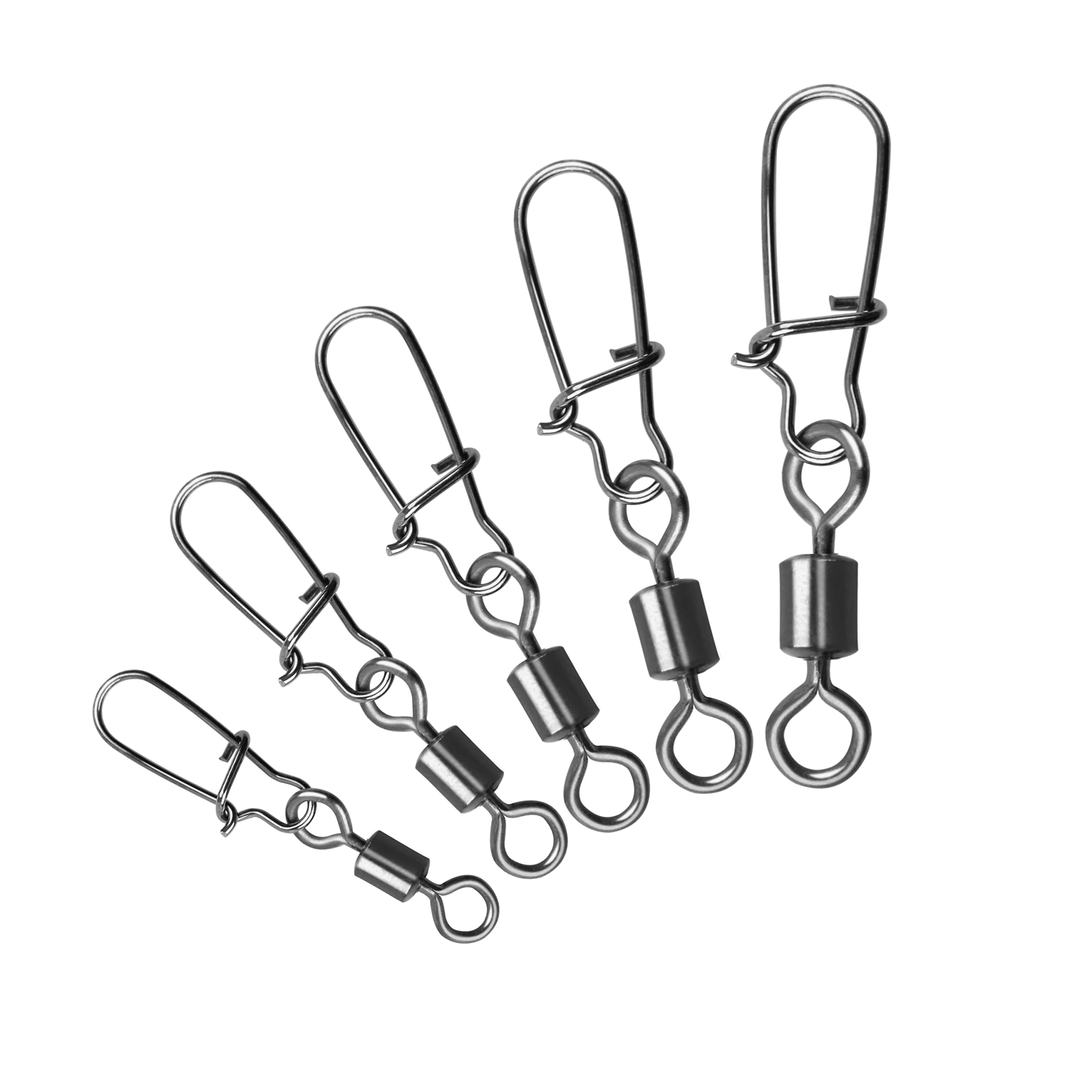 JOGFFDE Fishing Rolling Swivels Snaps Kit,70PCS High-Strength Fishing Swivels with Nice Snaps Lure Line Connector Fishing Tackle Box