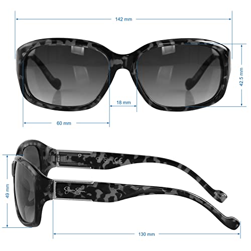 Jessica Simpson Women's J5555 Retro Wrap Rectangular Sunglasses with UV400 Protection - Glamorous Lighweight Sunglasses for Women, 60mm