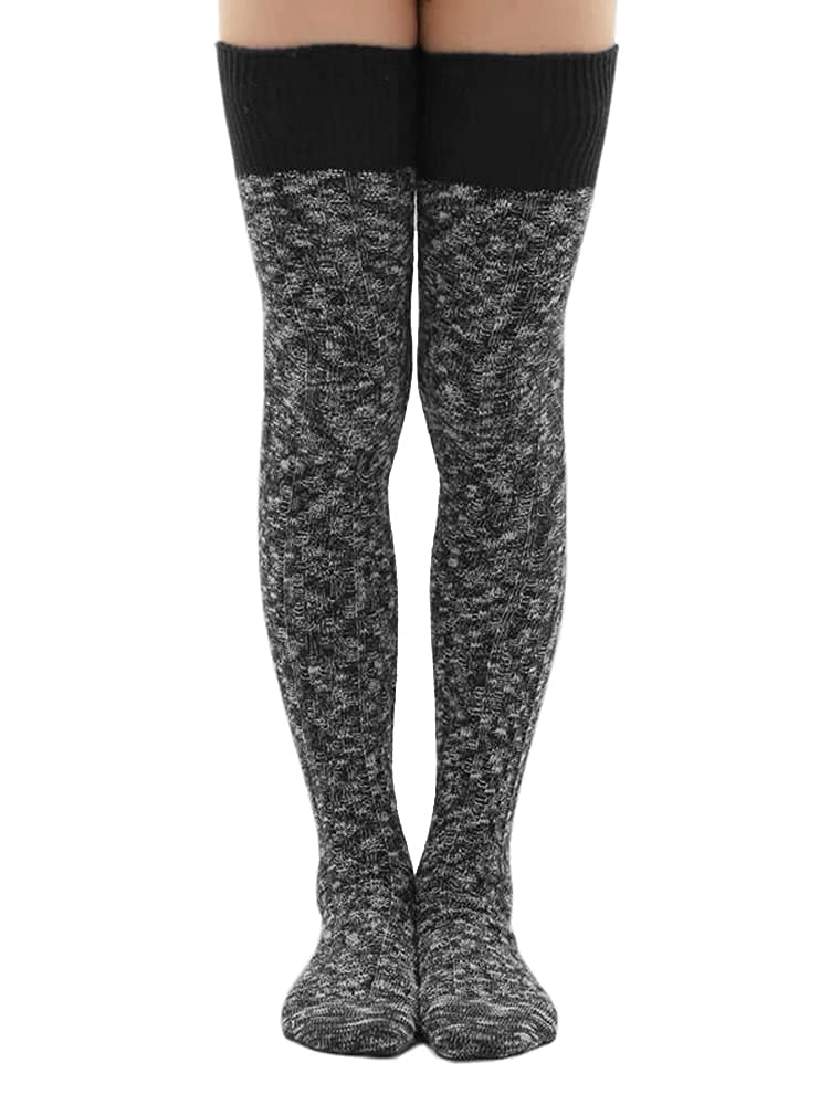 HYTENSUN Women Thigh High Cotton Knitted Winter Boot Sock Vintage Cozy Warm Extra Long Leg Warmer Over the Knee High Stocking