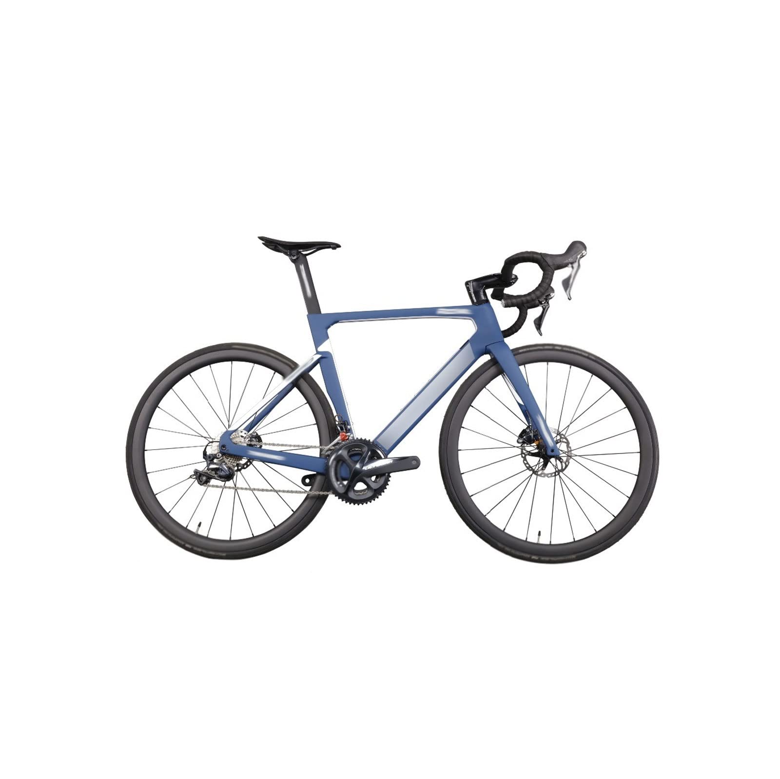 LIANAIzxc Bikes Full Carbon Road Bike Flat Mount Disc Brake Bike Wheelset Max Tire 28mm with Axle (Size : Large)
