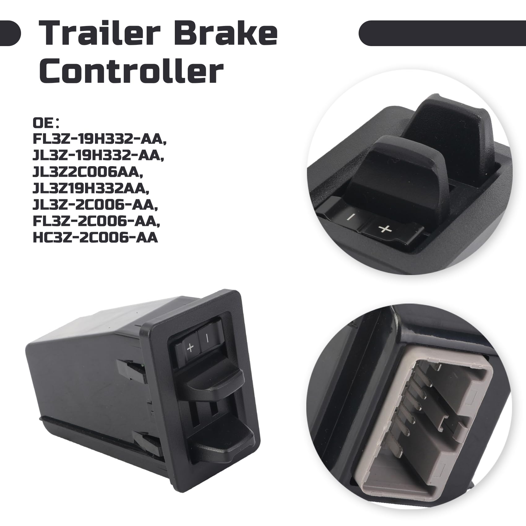 JUEDIMA in-Dash Trailer Brake Controller Module Kit Fits for F150 2015-2020 | Replace Part # FL3Z-19H332-AA, JL3Z-19H332-AA, JL3Z2C006AA