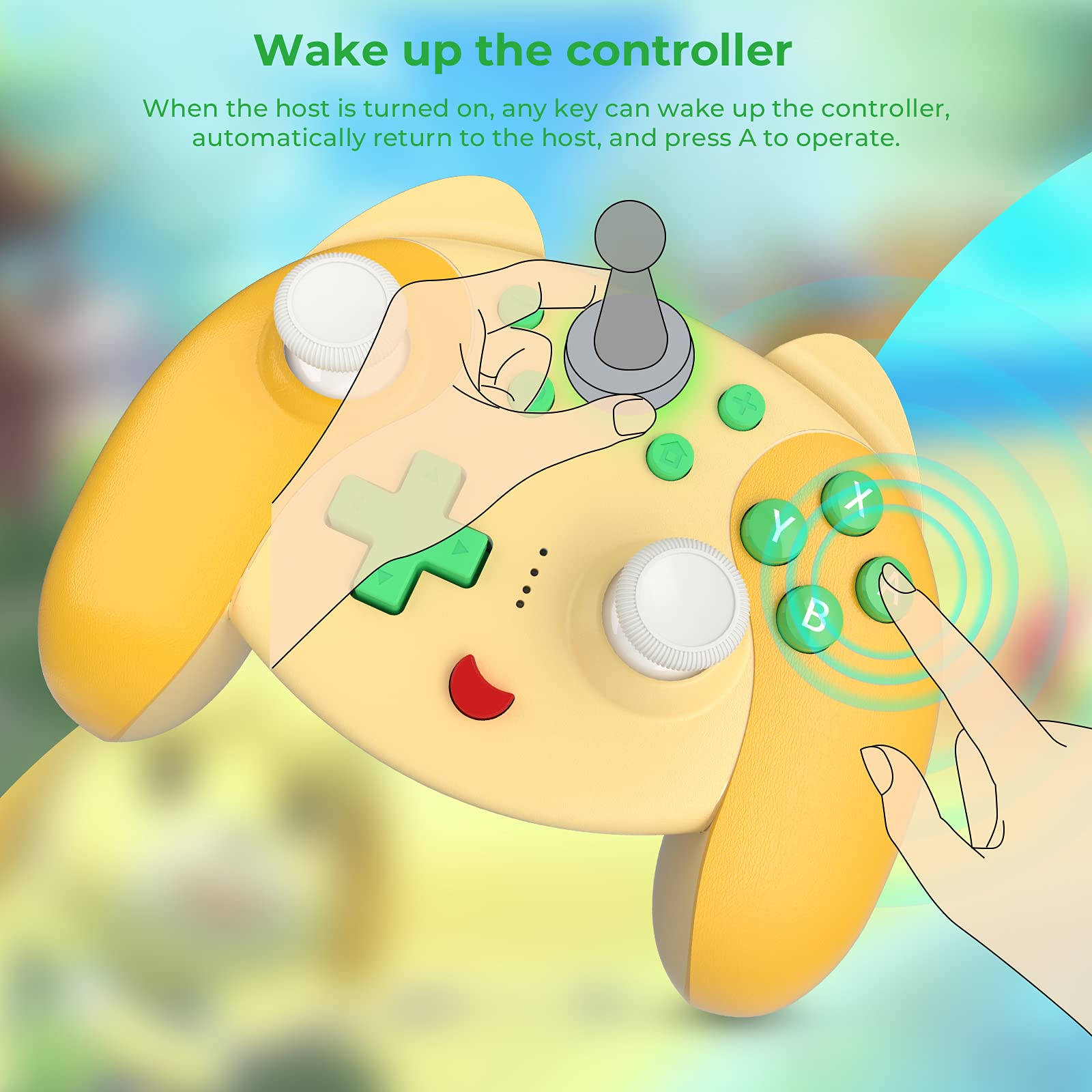 Isabelle Wireless Controller for Nintendo Switch, KINGEAR Cute Remote Switch Controller Compatible with Nintendo Switch/Switch Lite Console, Switch Pro Pontroller with NFC/ Wake-up/ Turbo/ 6-Axis