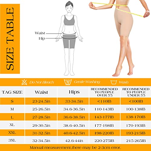 ZENUTA 3-4 Pack Slip Shorts for Women Under Dresses, Seamless Anti Chafing Shorts Summer (White Black Nude, S)