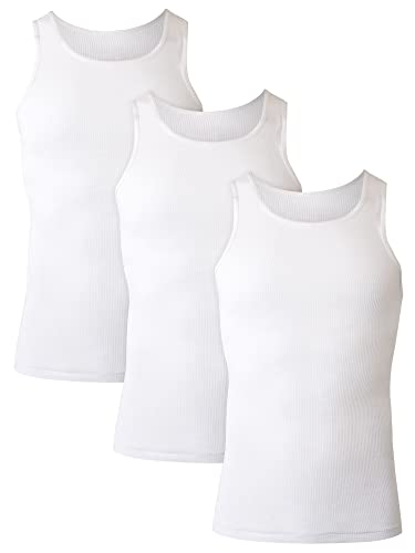 Hanes Men's ComfortSoft Moisture Wicking Tagless Tank Undershirts-Multipacks, White 3-Pack, 3X Large