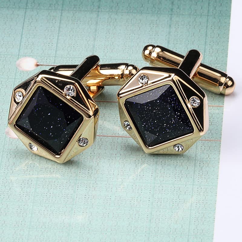 Men's Business Cufflinks Cuff Studs Suit Shirt Buttons Women's Cufflinks Cuff Studs Gold Diamond