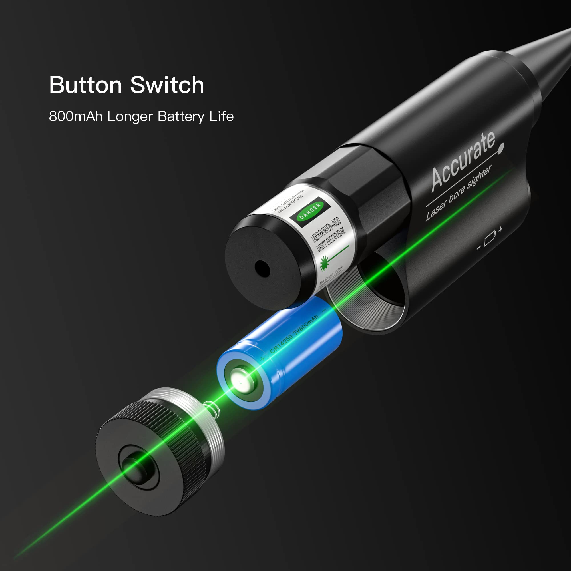 JulyTek Universal Green Laser Bore Sight Kit for .177 to 12GA Multiple Caliber Hunting, Barrel Laser Boresighter Kit for Zeroing Your Rifles Pistol's Scopes, Optics & Iron Sight