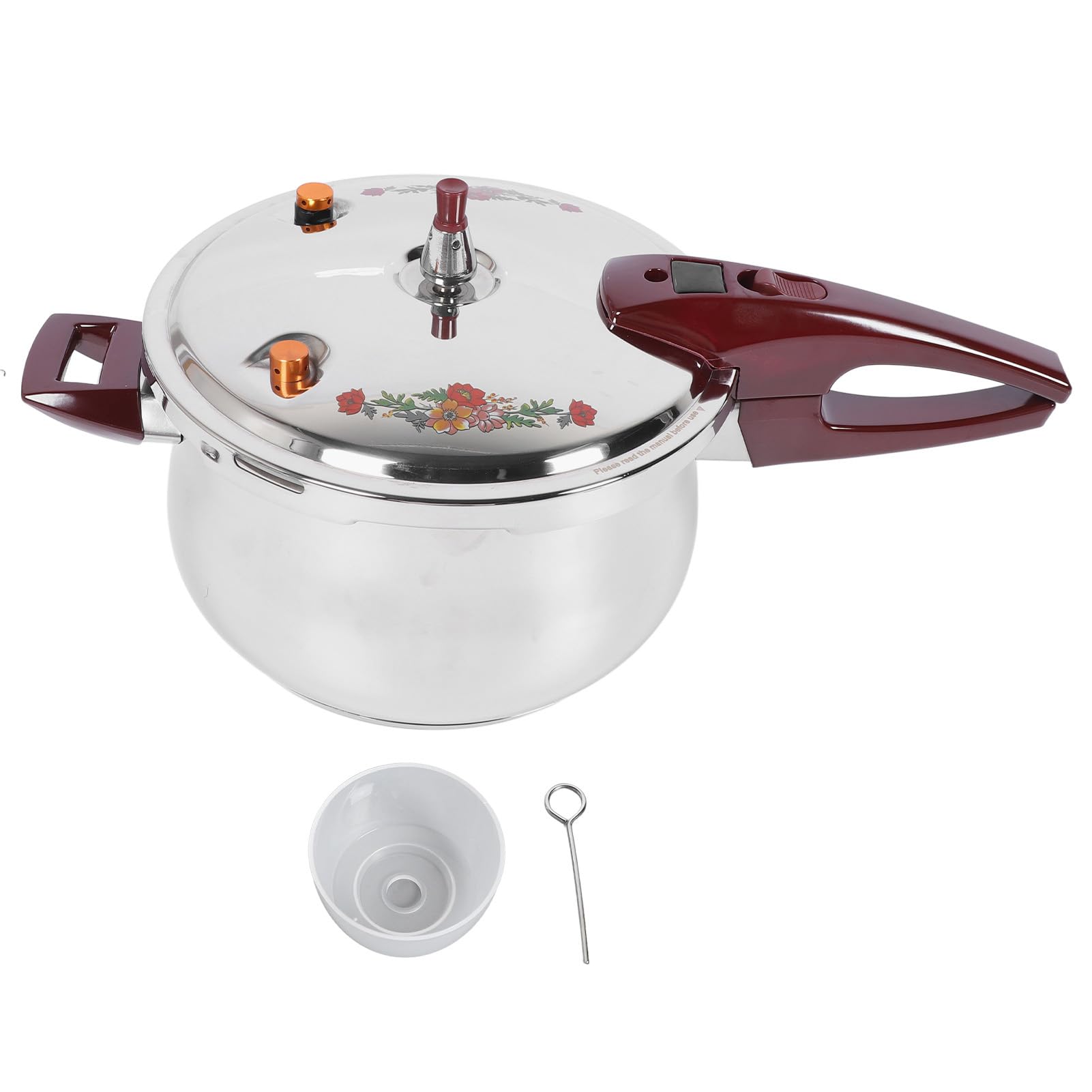 Stainless Steel Pressure Cooker 80KPA, Cookware Pressure Canner Rice Cooker with Safety Valve Devices, Compatible with Gas & Induction Cooker (9L)