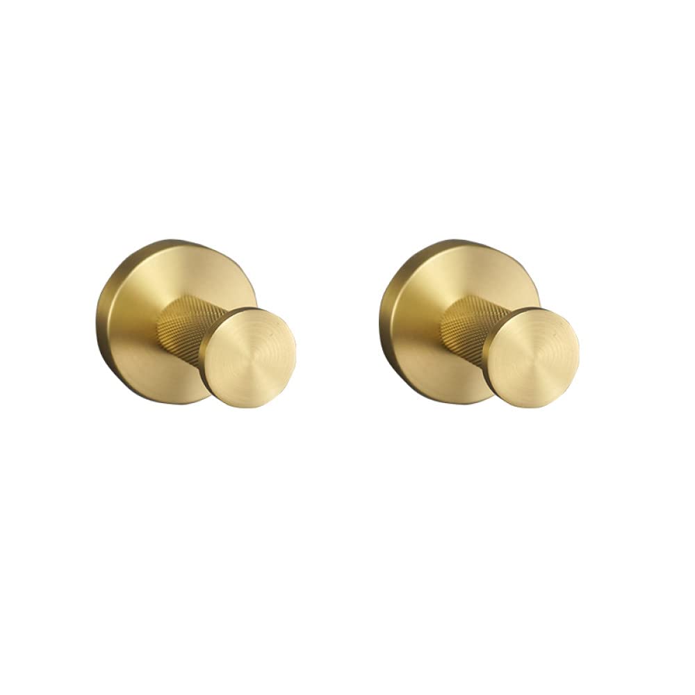 Golden Towel Rack Towel Bar Ring Brushed Gold Hardware Set Robe Coat Hook Toilet Tissue Paper Holder Bathroom Accessories Kit,2 PCS Robe Hook