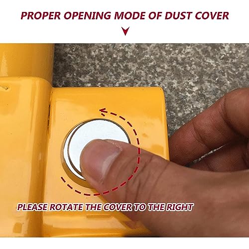 TzUfa Car Parking Space Lock Bollard, High Visibility Yellow and Red Lockable Fold Down Car Parking Barrier Post, Private Car Park Driveway Guard Saver Blocker with Locking Base (Color : Red)