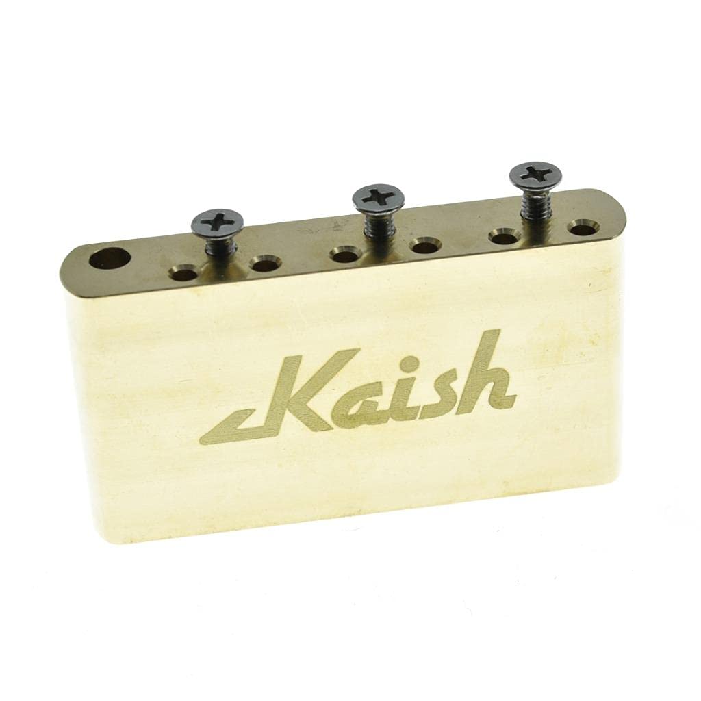 KAISH Solid Brass Standard Tremolo Block Modern 2-1/16" Guitar Bridge Block Fits American Standard Strat
