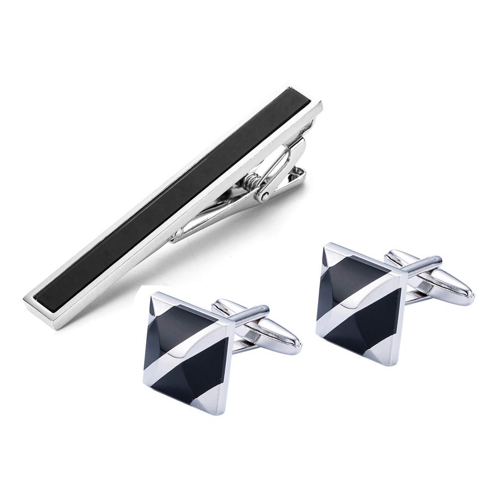 Men's Cufflinks Exquisite 3-Piece Cuff Neck Clips Fashion Suit Clothing Tie Clips
