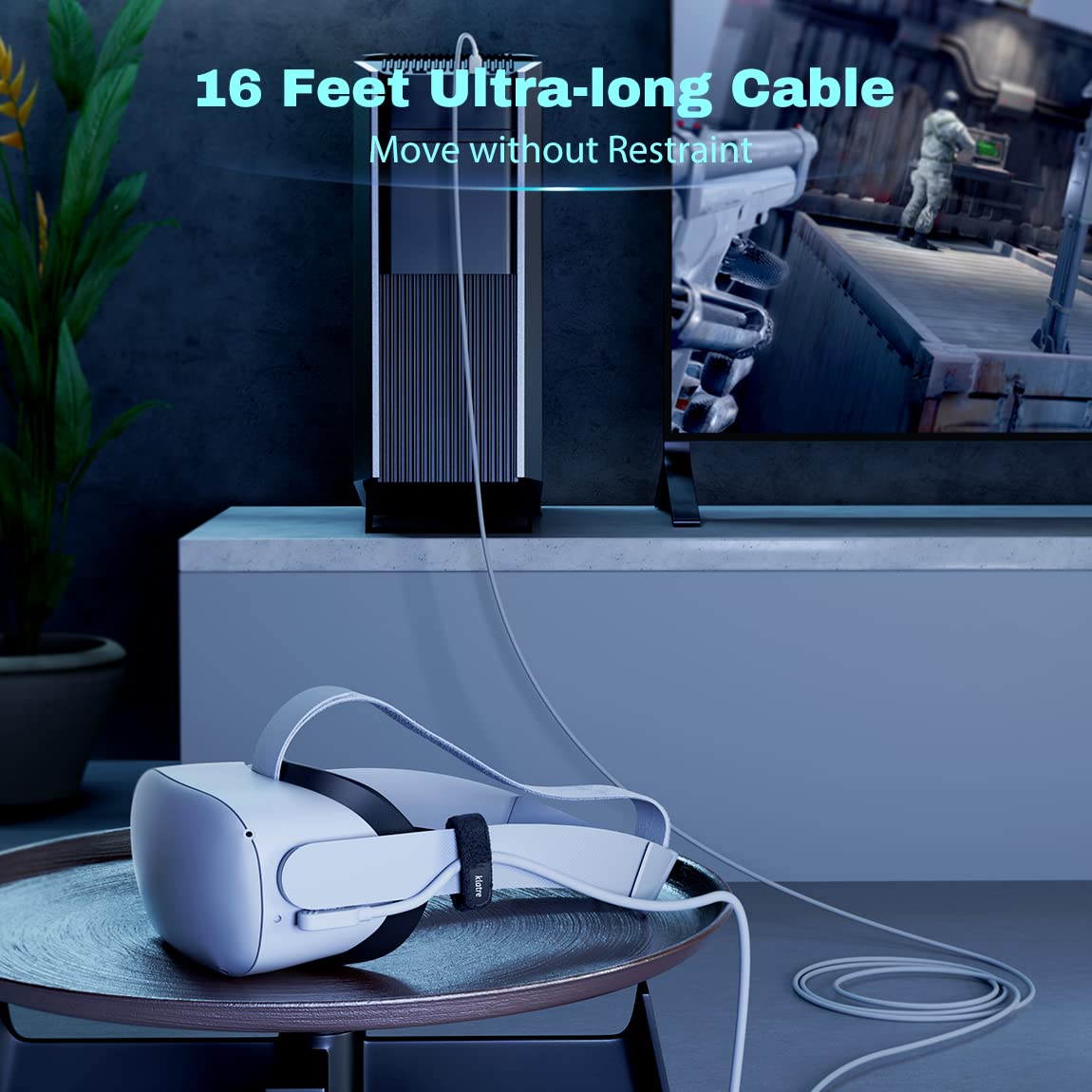 klatre Link Cable 16ft Compatible with Oculus Quest 2 Link Cable, VR Headset Cable for Quest 2, Meta Quest Pro and PC/Steam VR, High-Speed Data Transfer & Charging USB 3.0 to USB C Cable