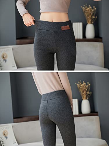 Jenkoon Womens Warm Fleece Sherpa Lined Sweatpants Drawstring Athletic Jogger Pant Trousers(Grey-3,XS)