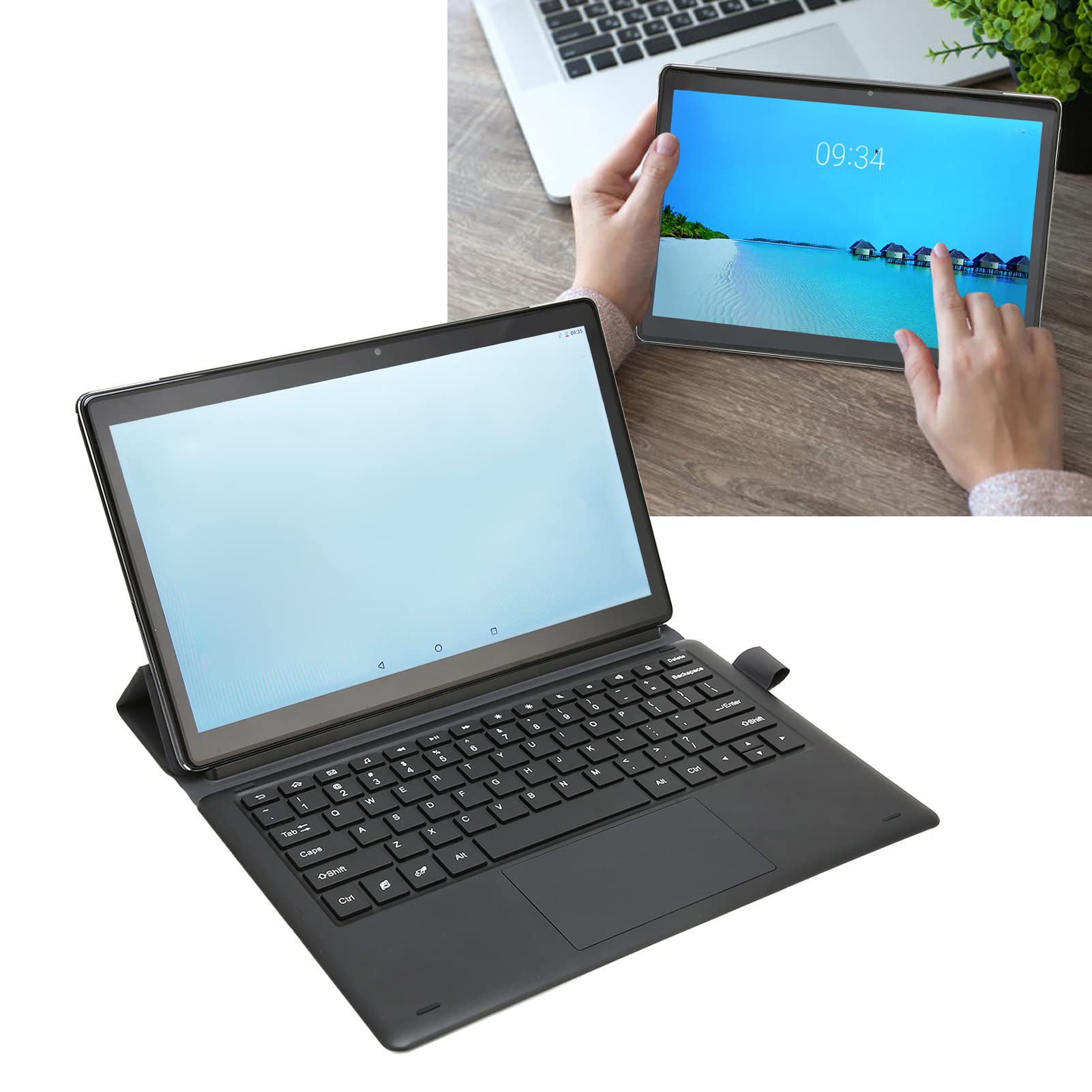 Tablet PC for Android 8.0, 11.6in Large Screen 4GB RAM 128GB ROM MT6797 10 Core CPU 4G LTE Dual SIM Tablet, 5MP Front 13MP Rear Wide Viewing Angle 100‑240V(Black)