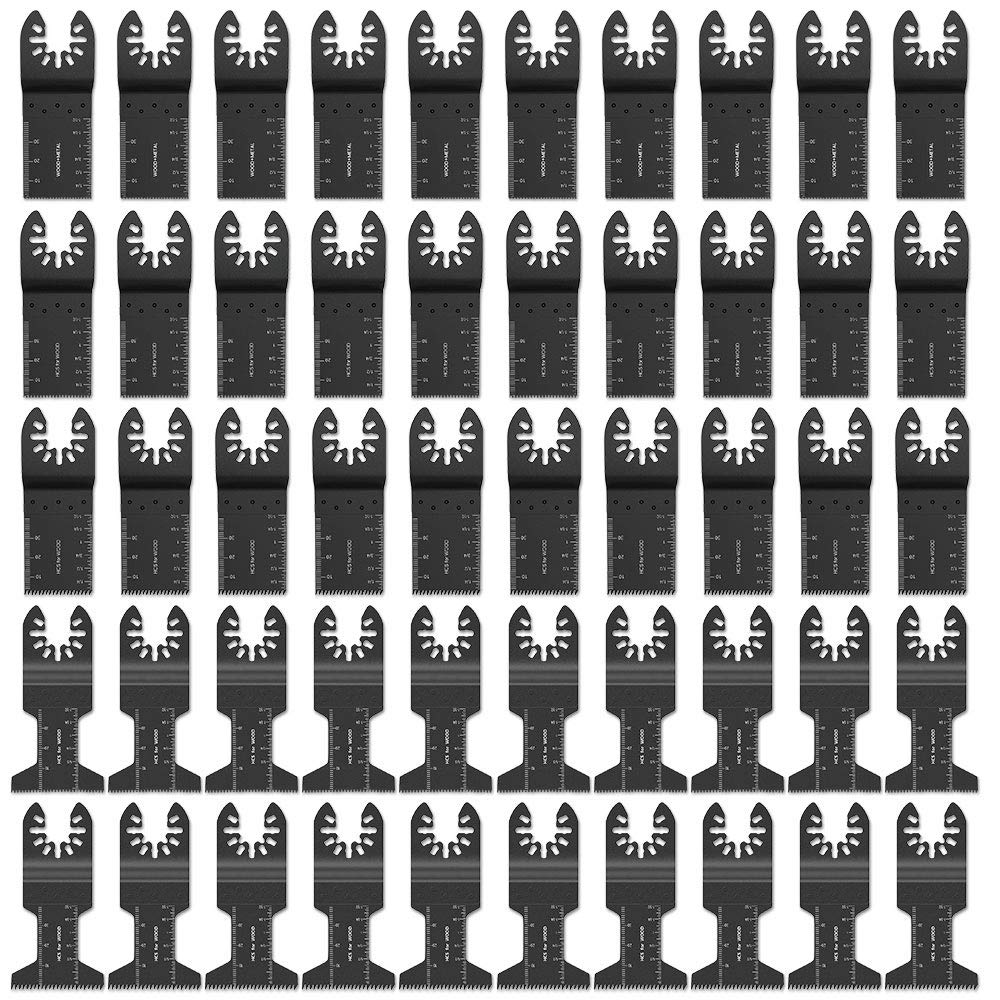HOTBEST 50 Pack Wood Bi-Metal Oscillating Saw Blades Universal Quick Release Fit Porter Rockwell Cable, Black & Decker, Bosch Craftsman and More