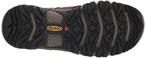 KEEN Women's Ridge Flex Low Height Waterproof Hiking Boots, Rhubarb/Brindle, 11