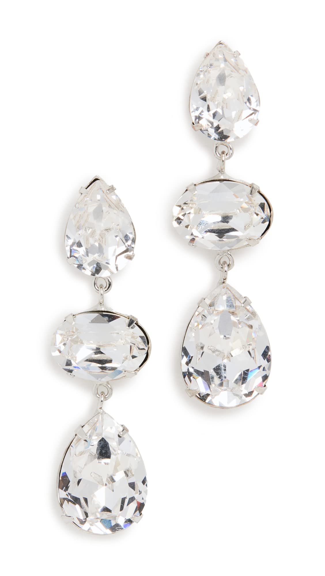 Jennifer Behr Women's Maren Earrings, Crystal, Clear, Silver, One Size
