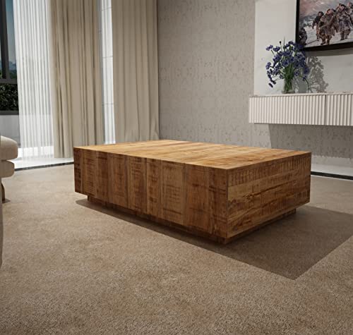 HomSof 100% Solid Wood Trunk Coffee Table, Style 6