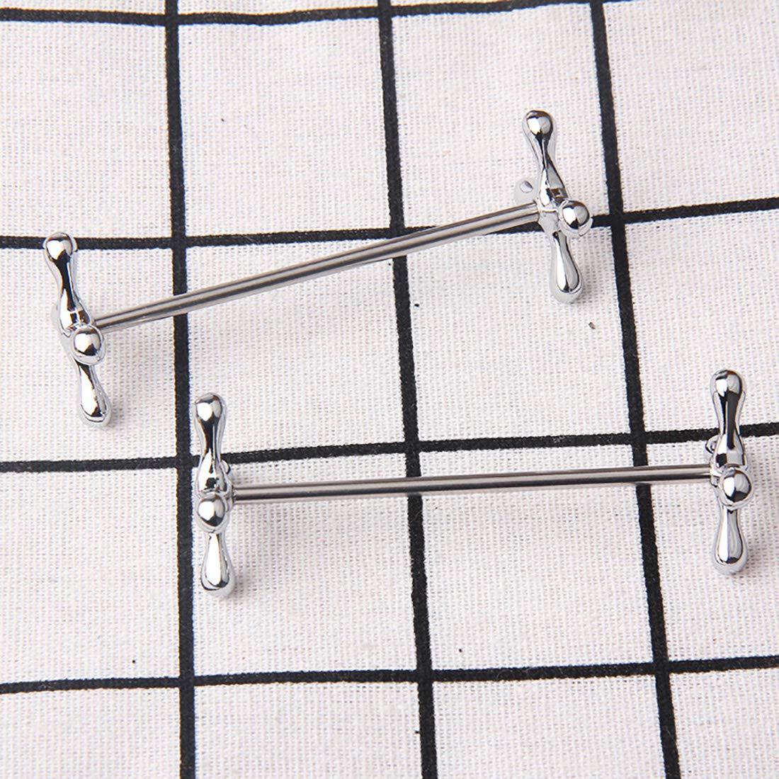 MULHUE 4 Pcs Stainless Steel Chopsticks Rest Spoons Stand Forks Knifes Holder Rack Stand Metal Craft Table Decoration (Silver)