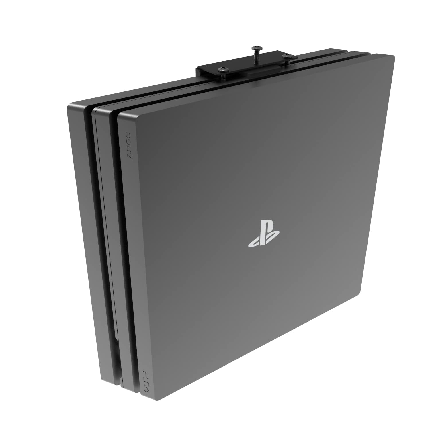 HQYing Wall Mount for Playstation 4 Pro, PS4 Pro, Mount Behind TV, on Wall and Under Desk, No Scratches, Metal Black