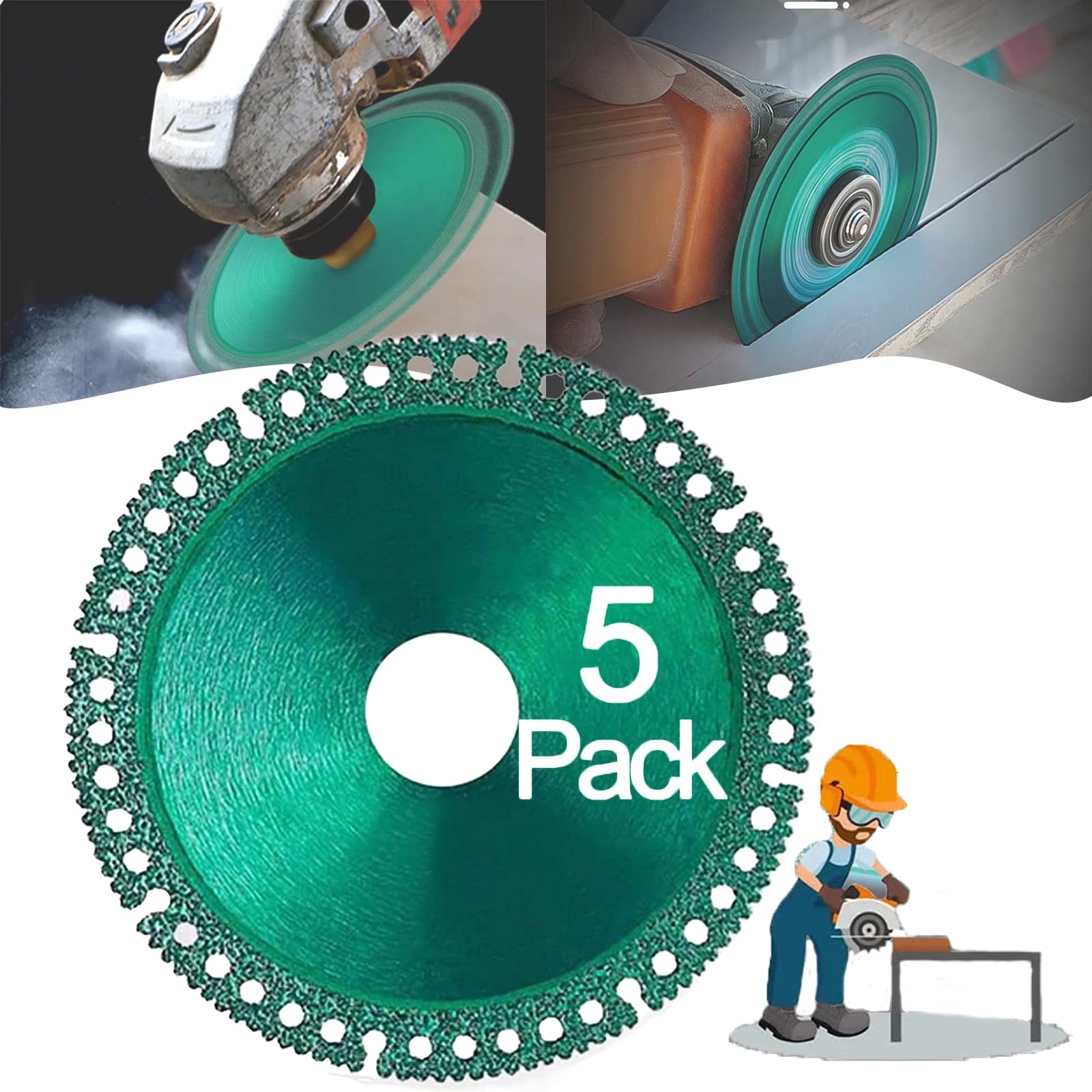Indestructible Disc for Grinder, Indestructible Cutting Disc, Indestructible Disc for Angle Grinder, 4" x 1/25" x 4/5β Cut Off Wheels, Indestructible Disc 2.0 - Cut Everything in Seconds (5 Pack)