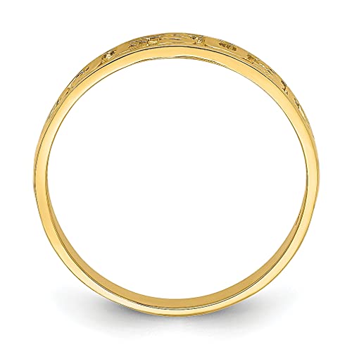 IceCarats 14K Yellow Gold Jesus Christ Heart Love Religious Ring Christian Faith Band Size 7